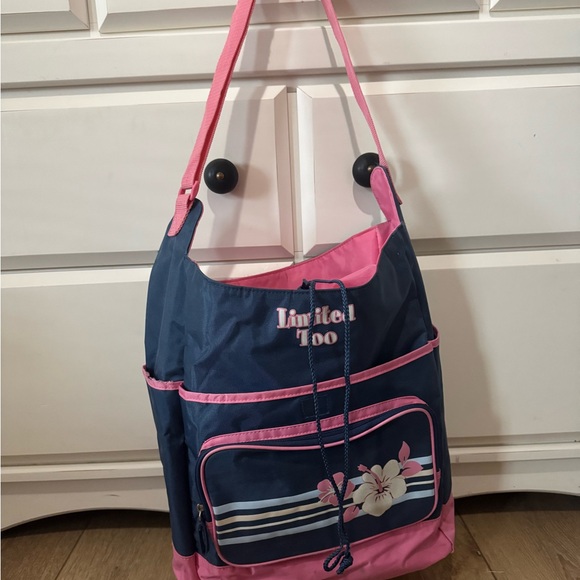 Limited Too | Bags | Vintage Limited Too Pink And Blue Drawstring Bag ...